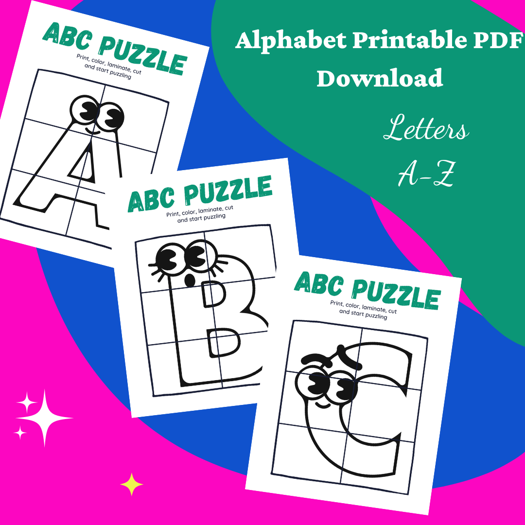 FREE Alphabet Puzzle PDF Printable/Download – Fun Learn Grow Co.