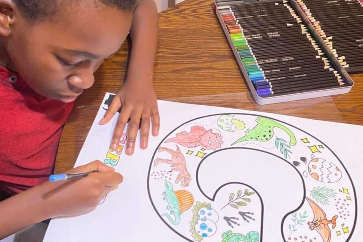 Personalized Large Dinosaur or Unicorn Coloring Poster – Fun Learn Grow Co.